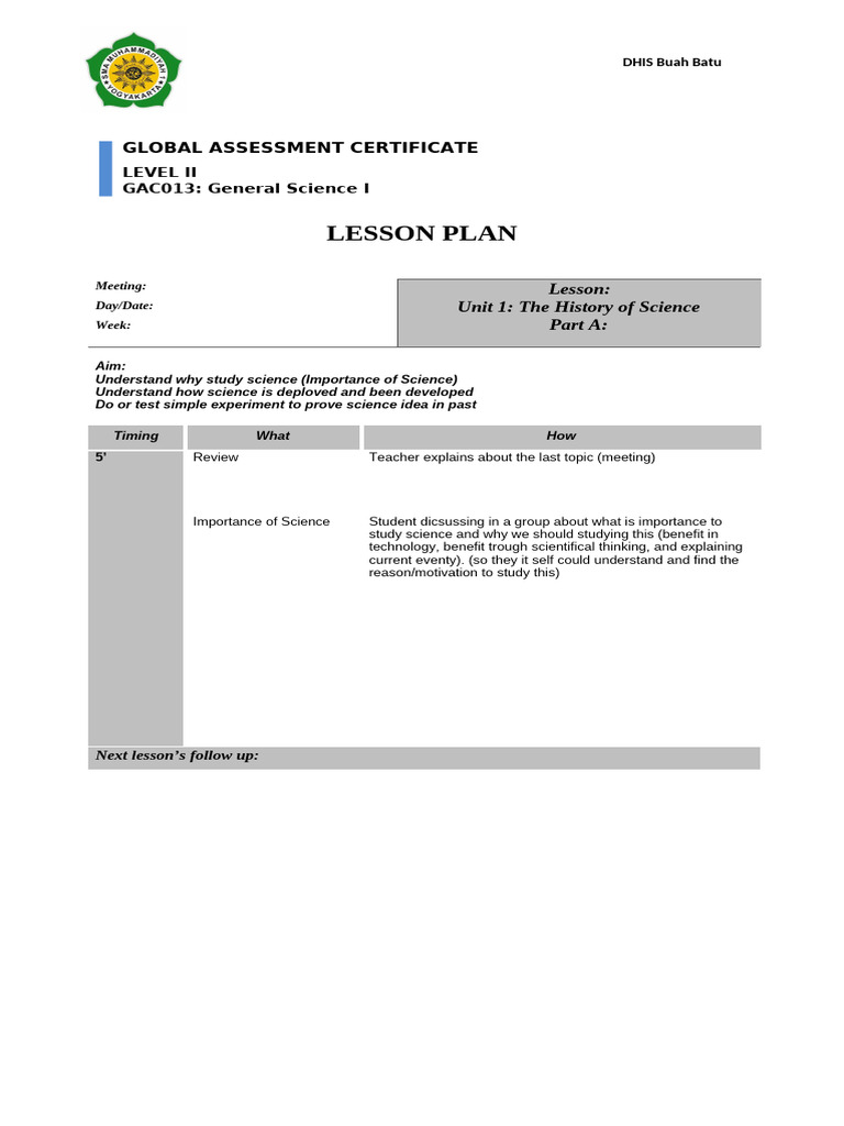Lesson Plan Template | PDF