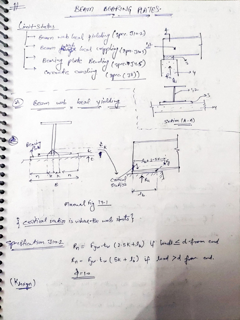 Beam Bearing Column Base and Shear Connections Part1 AISC | PDF