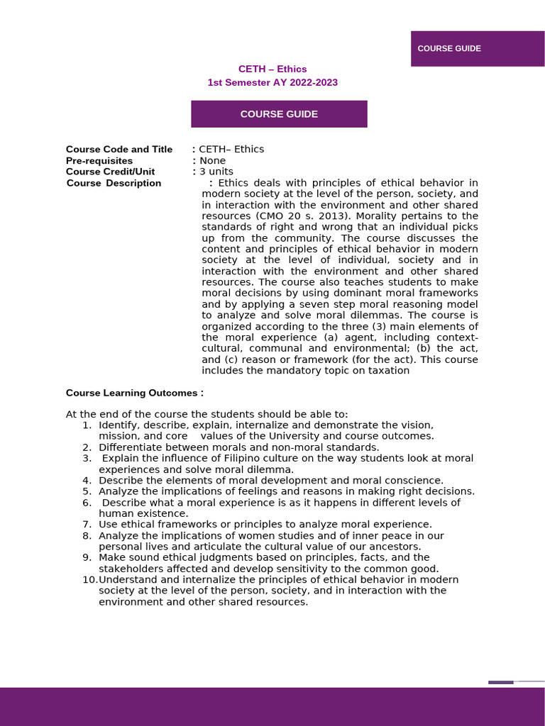 Final Ceth Course Bundle1 | PDF | Morality | Existentialism