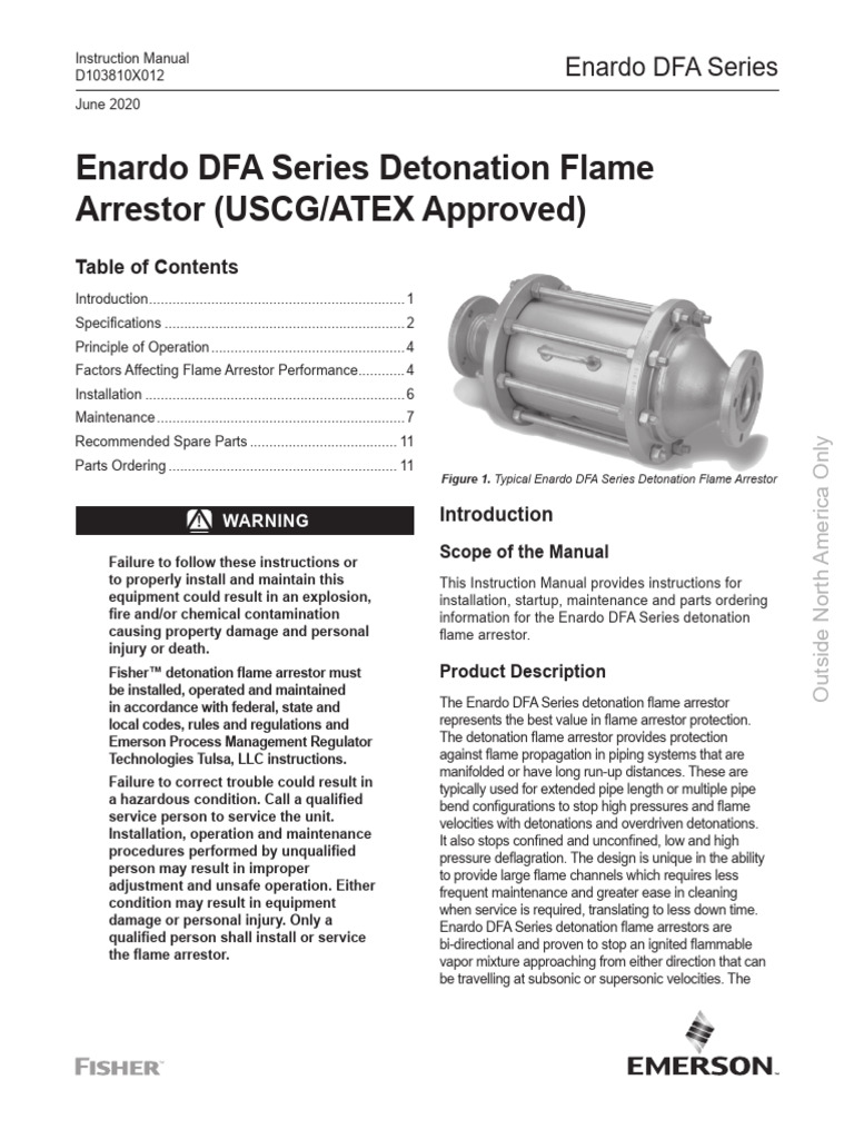 Manuals Enardo Dfa Series Detonation Flame Arrestor Uscg Atex Approved ...