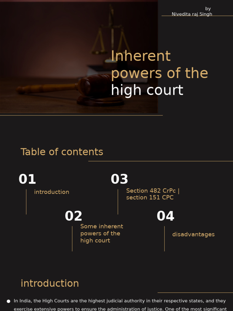 Inherent Powers of High Courts in India | PDF | Justice | Crime & Violence