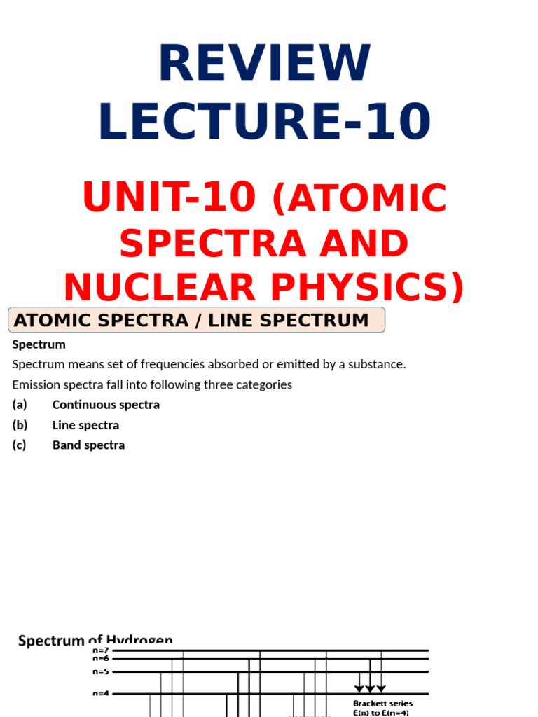 Atomic Spectra & Nuclear Physics | PDF | Radioactive Decay | Radiation