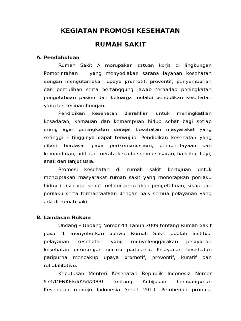 Kegiatan Promosi Kesehatan | PDF