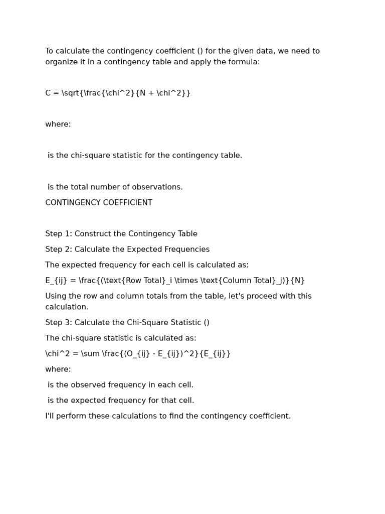 Contingency Coefficient | PDF