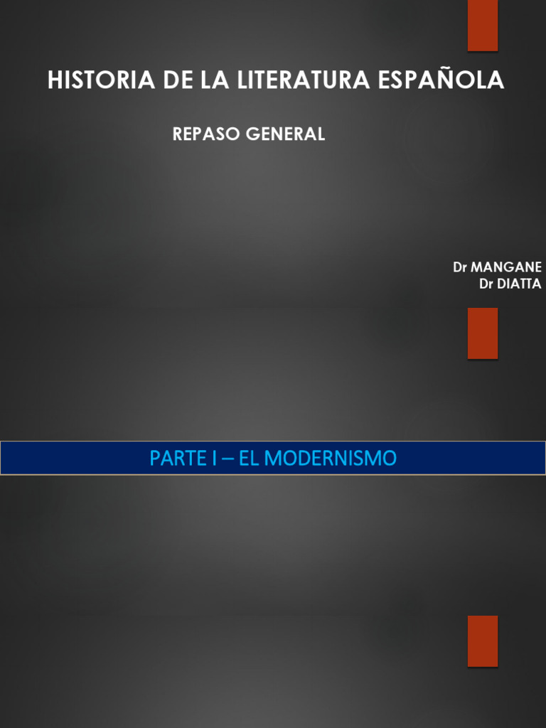 Guia Estudio - Historia de La Literatura Espanola - DR Mangane y DR Diatta | PDF | Realismo ...