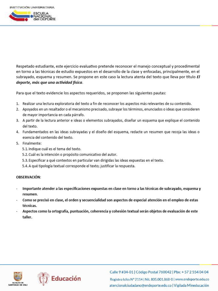 TALLER DE SUBRAYADO Y ESQUEMA | PDF | Sicología