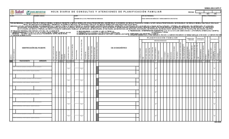 Consulta de Planificación Familiar SINBA | PDF | Presión sanguínea ...
