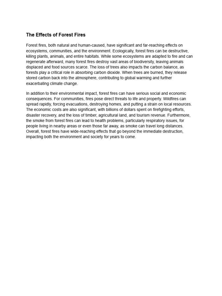 The Effects of Forest Fires | PDF