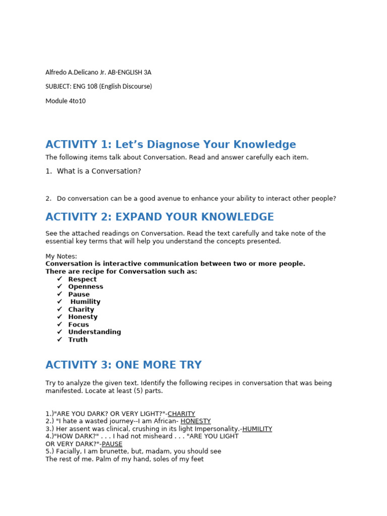 [ENGLISH DISCOURSE ] 4-10 Alfredo A. Delicano Jr. ABEL 3A | PDF ...