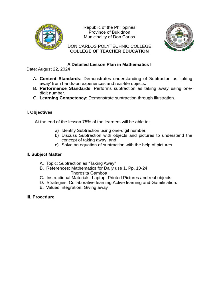 MATH DEMO grade 6 | PDF | Learning | Mathematics