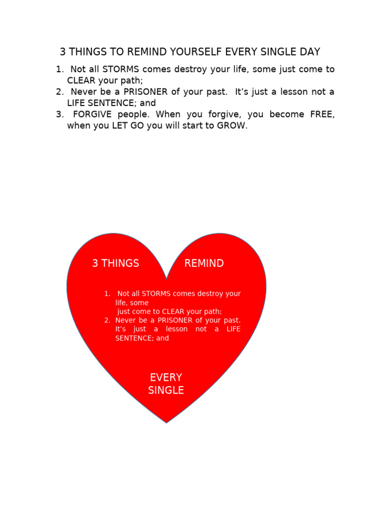 3 Things To Remind Yourself Every Single Day | PDF