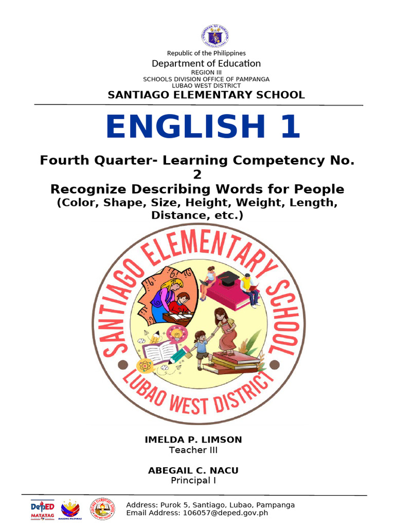 Las in English 1 - 4TH Quarter | PDF | Learning