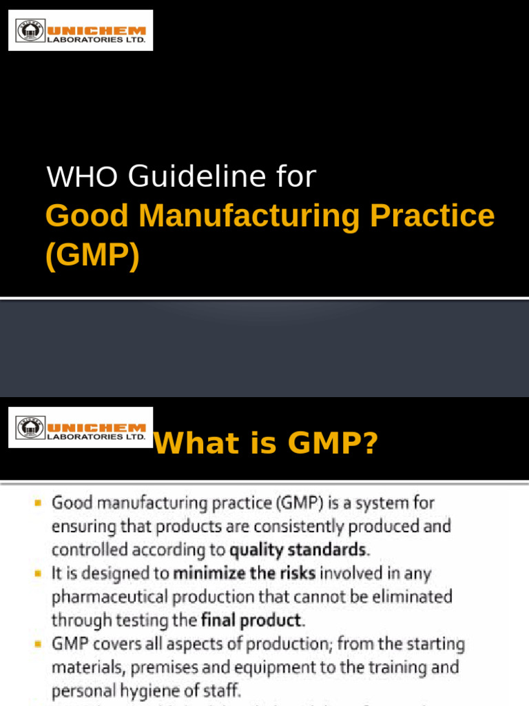 GMP Guidelines for Pharmaceutical Quality | PDF