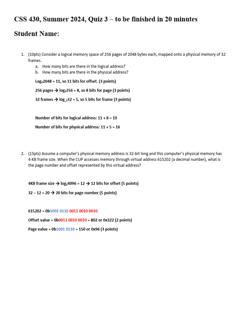Quiz3 - Answer | PDF
