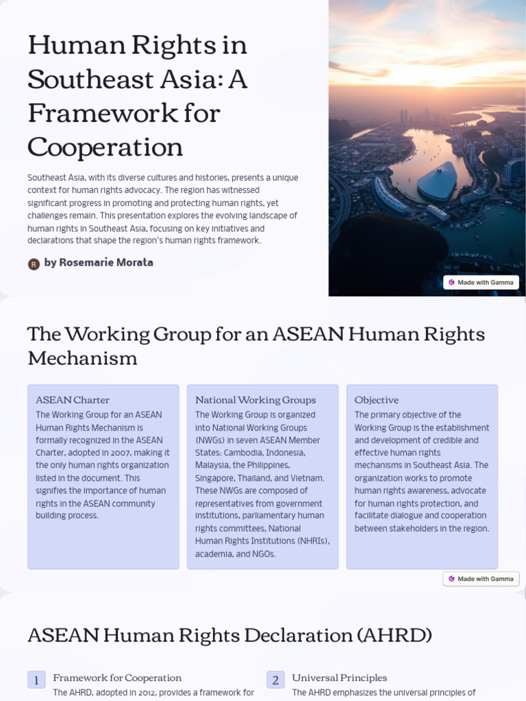 Man Rights in Southeast Asia A Framework For Cooperation | PDF | Human ...