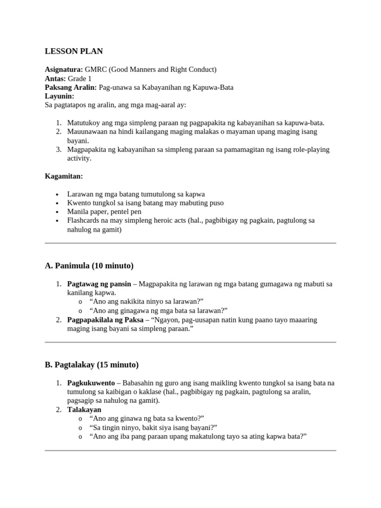 Lesson Plan | PDF
