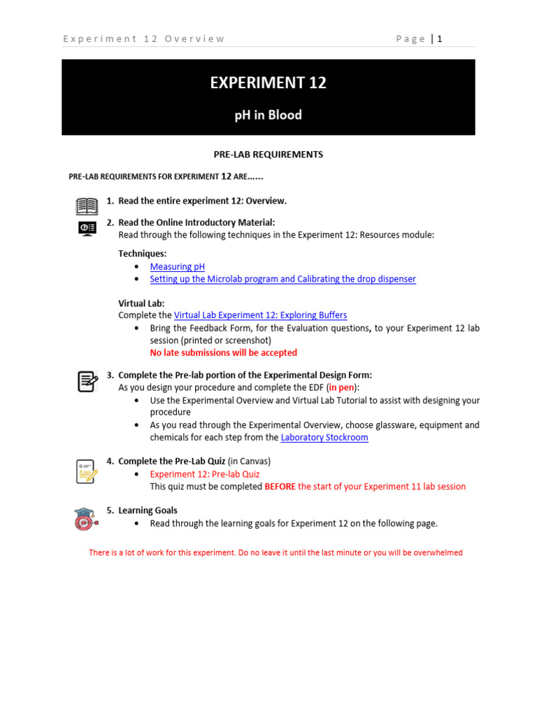 Experiment 12 Overview 2024W | PDF | Buffer Solution | Acid