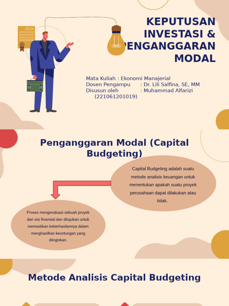 Metode Penganggaran Modal dalam Investasi | PDF