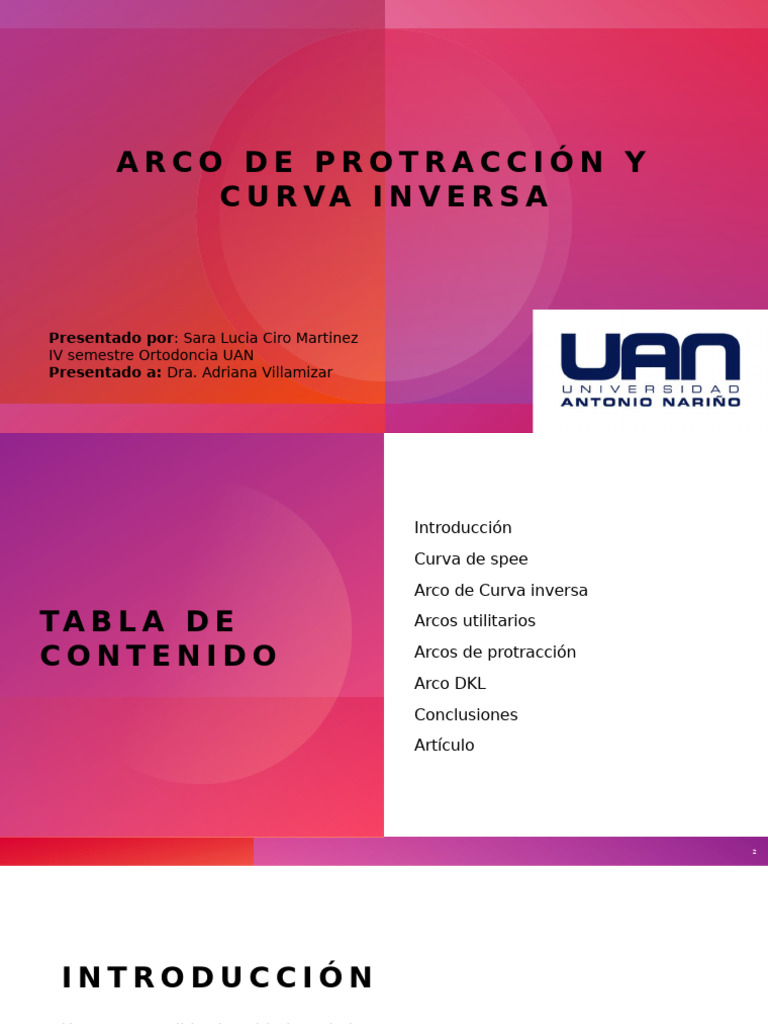 Arco de Protracción y Curva Inversa | PDF | Ortodoncia | Ramas de ...