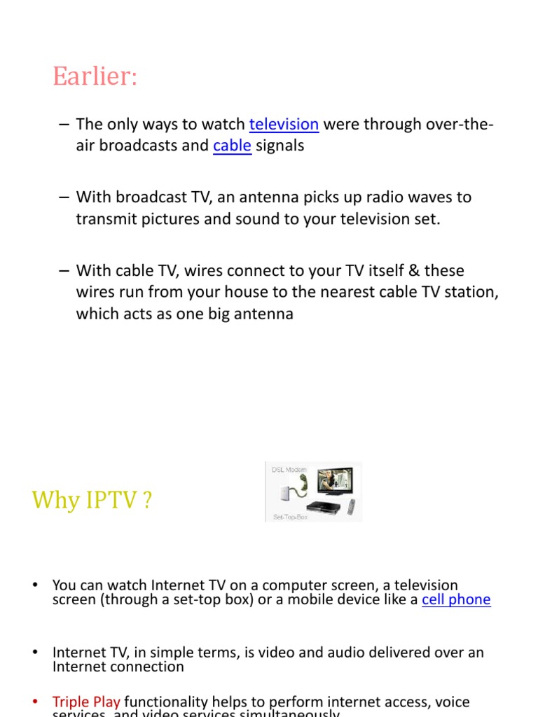 IPTV Presentation | PDF | Iptv | Set Top Box