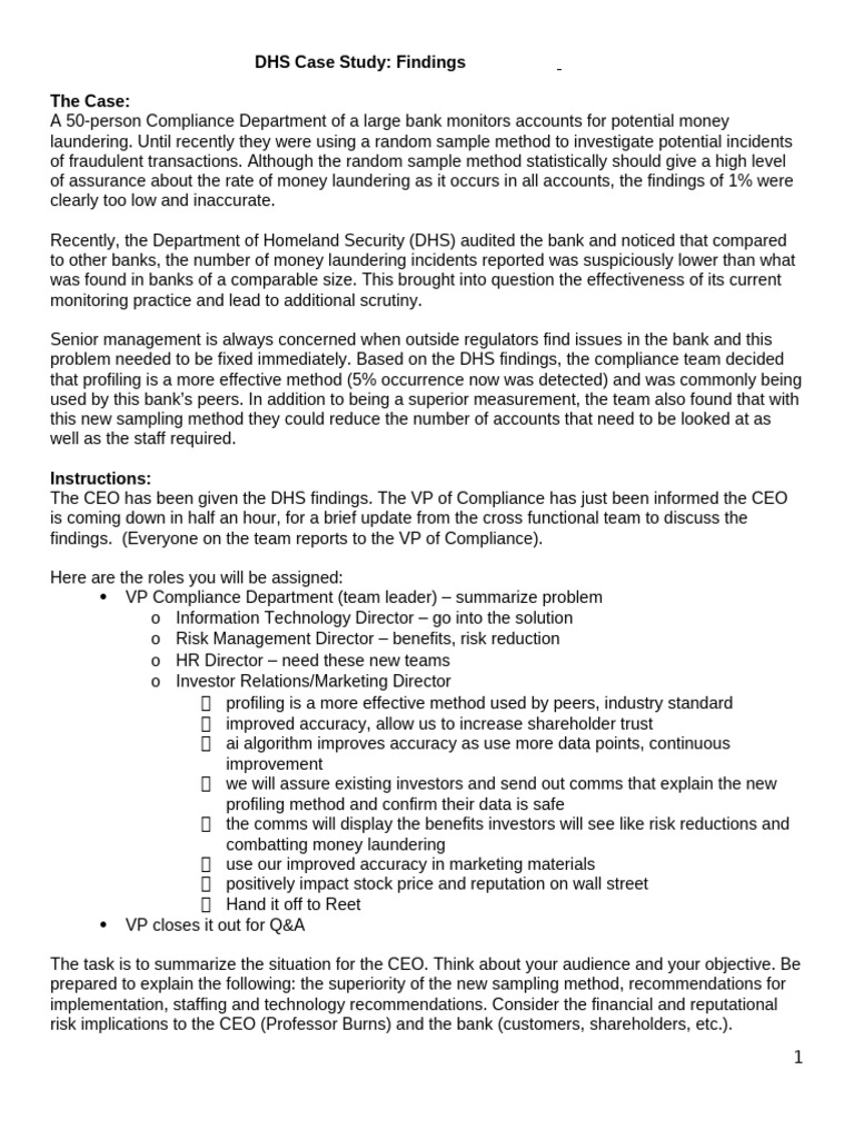 DHS Case Sampling vs. Profiling (1) | PDF | Business