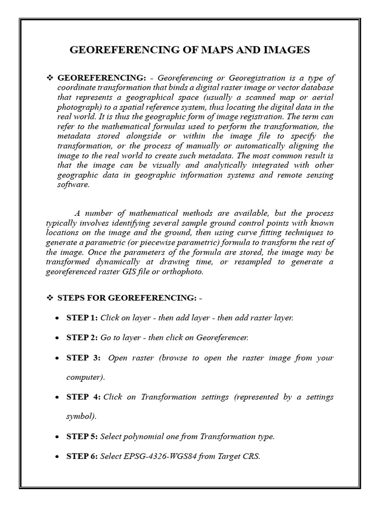 Georeferencing of Maps and Images | PDF | Computing | Data
