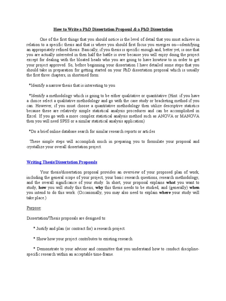Writing a PhD Dissertation Proposal | PDF | Literature Review | Thesis