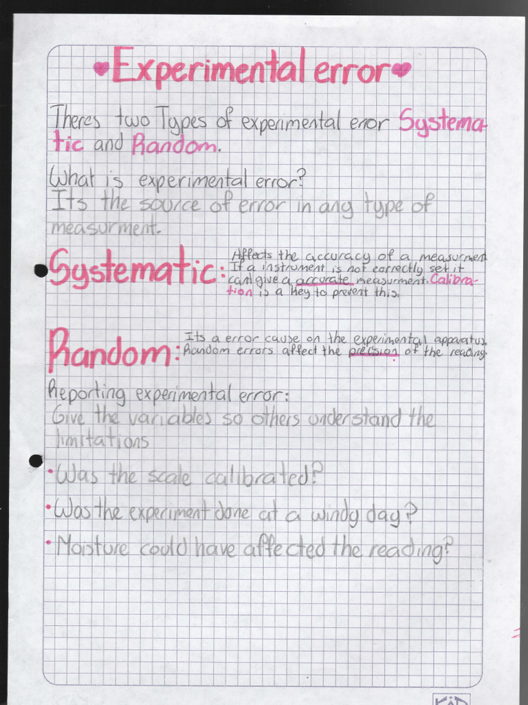 Experimental Error Notes Isabella003 | PDF