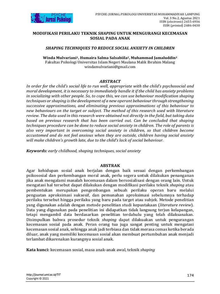 Modifikasi Perilaku Teknik Shaping Untuk | PDF