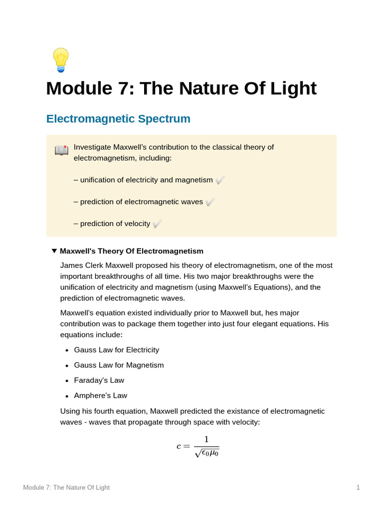 Maxwell's Electromagnetic Theory | PDF | Emission Spectrum | Spectroscopy