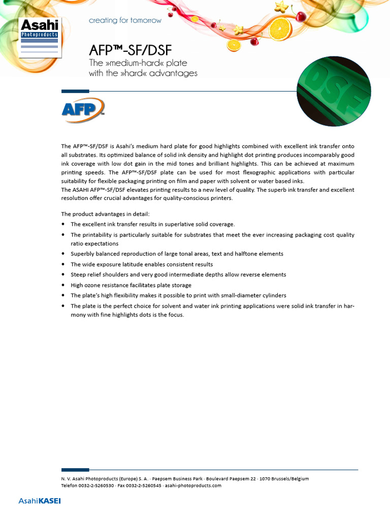 Asa Afp SF-DSF Broschure en | PDF | Ultraviolet | Printing