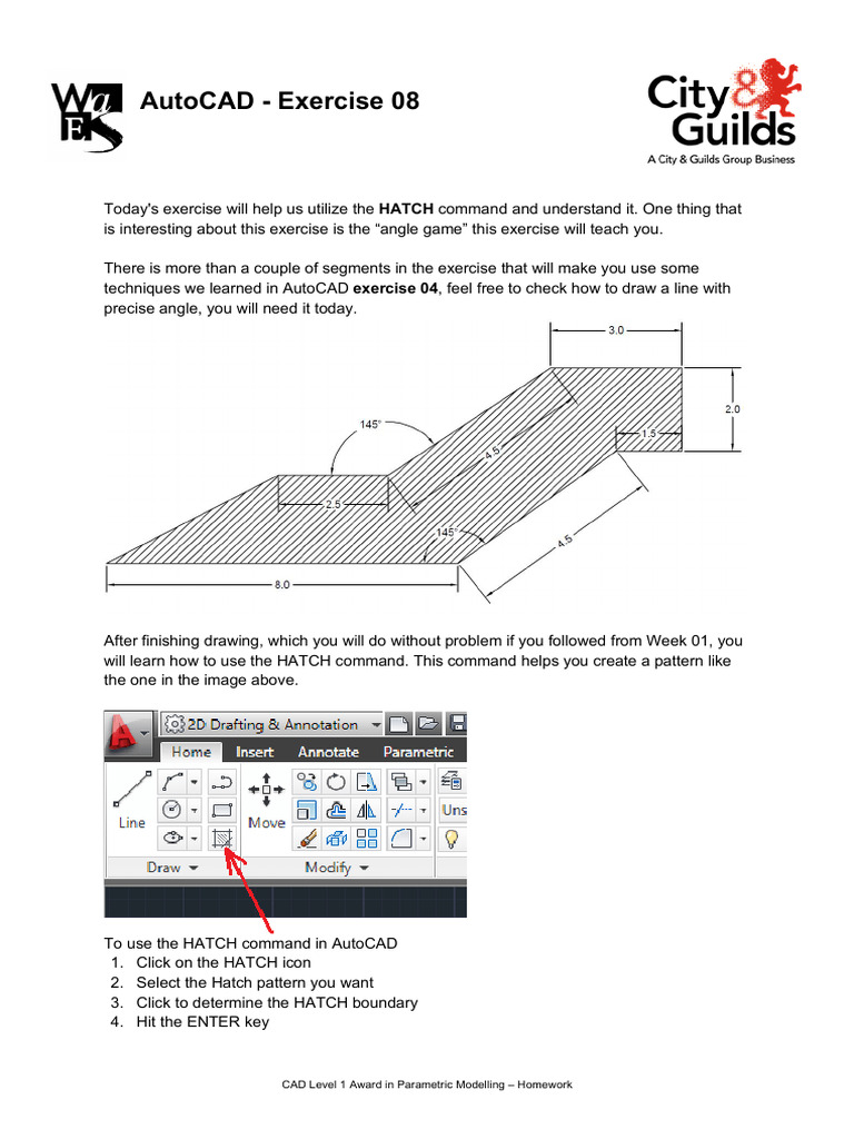 AutoCAD - Exercise 08 | PDF