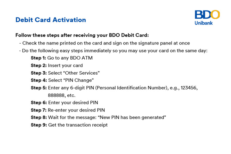 Debit Card Activation | PDF