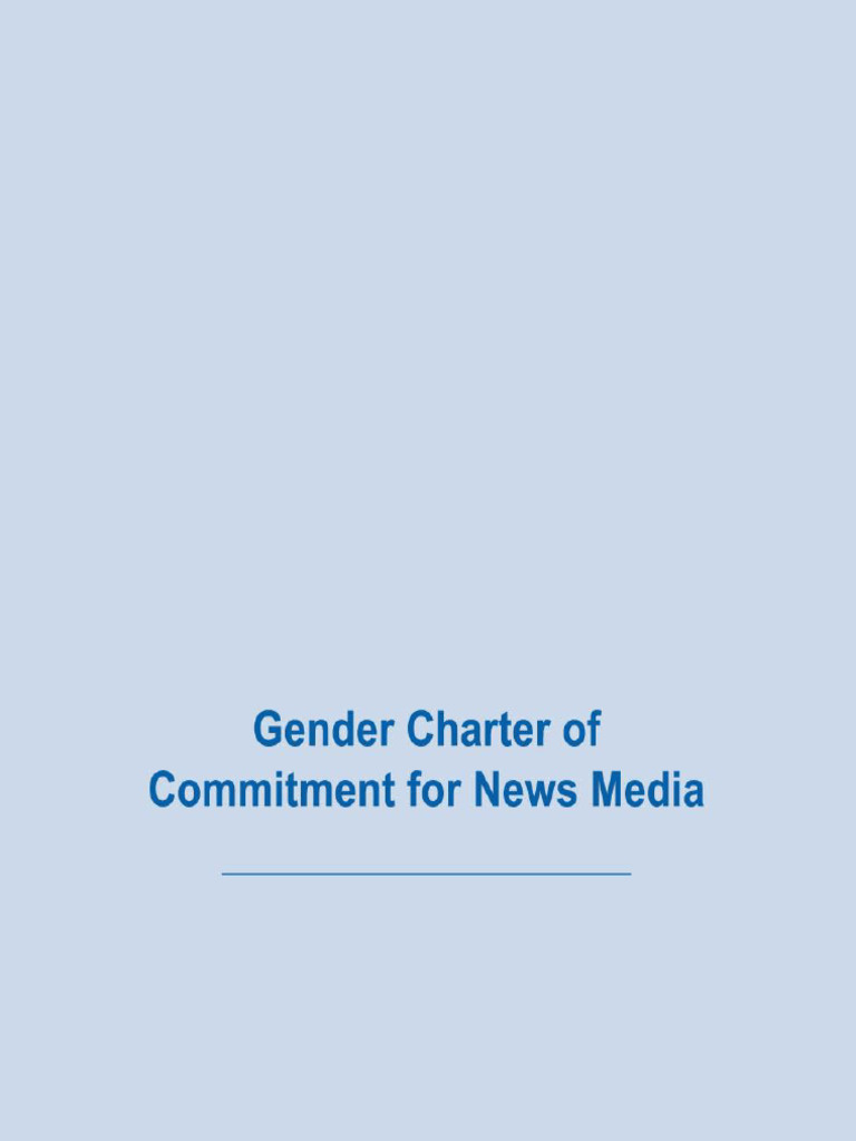 Gender Charter of Commitment For News Media | PDF