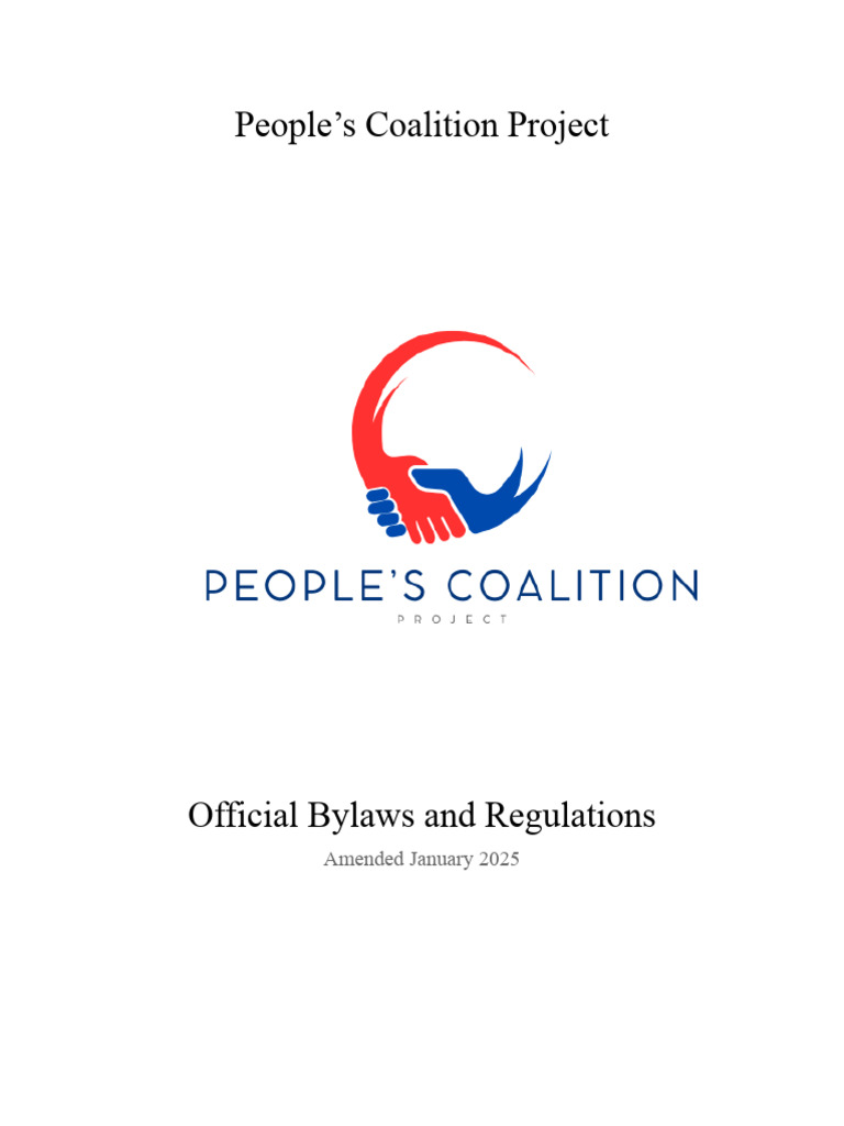 People's Coalition Party Official Bylaws | PDF | Committee | Political Law