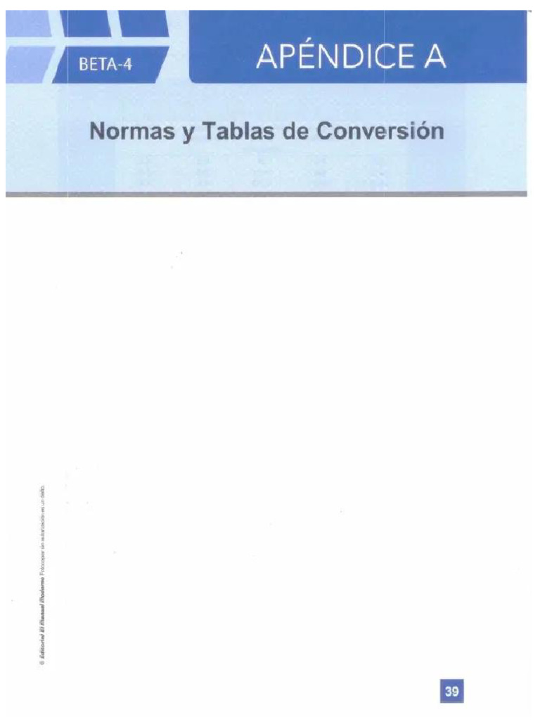 FORMATO BETA IV -TABLAS DE CONVERSIONES | PDF