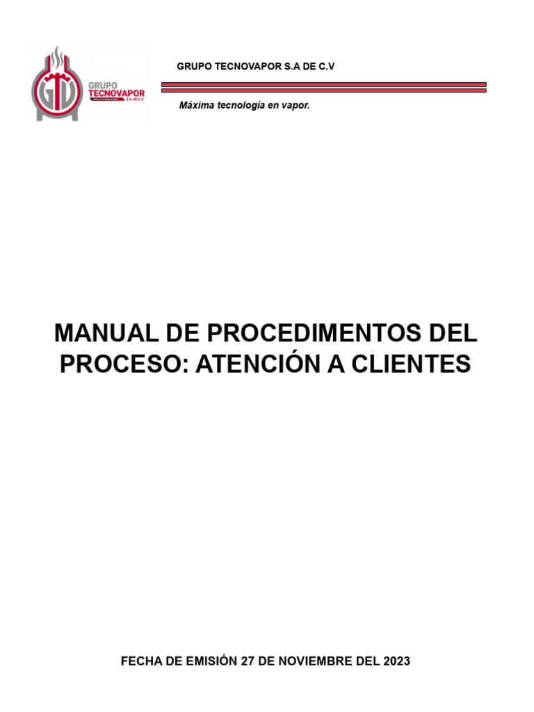 Manual de Procedimientos Del Proceso - V03 | PDF
