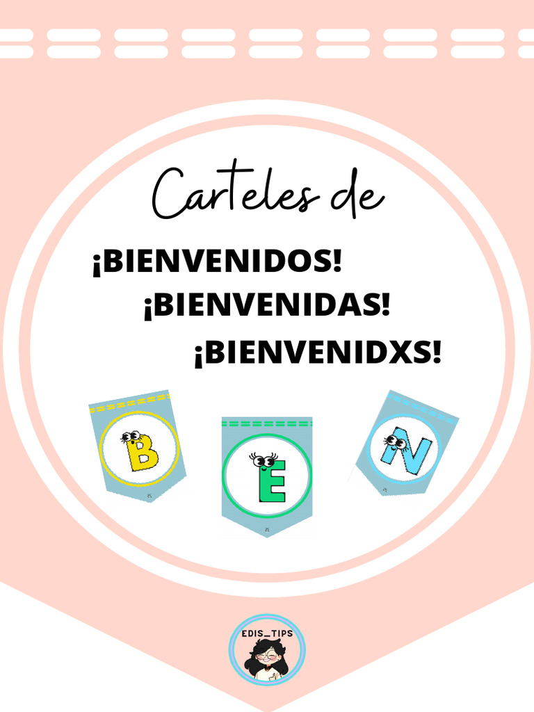 Banderín Bienvenidxs - 2 Colores | PDF