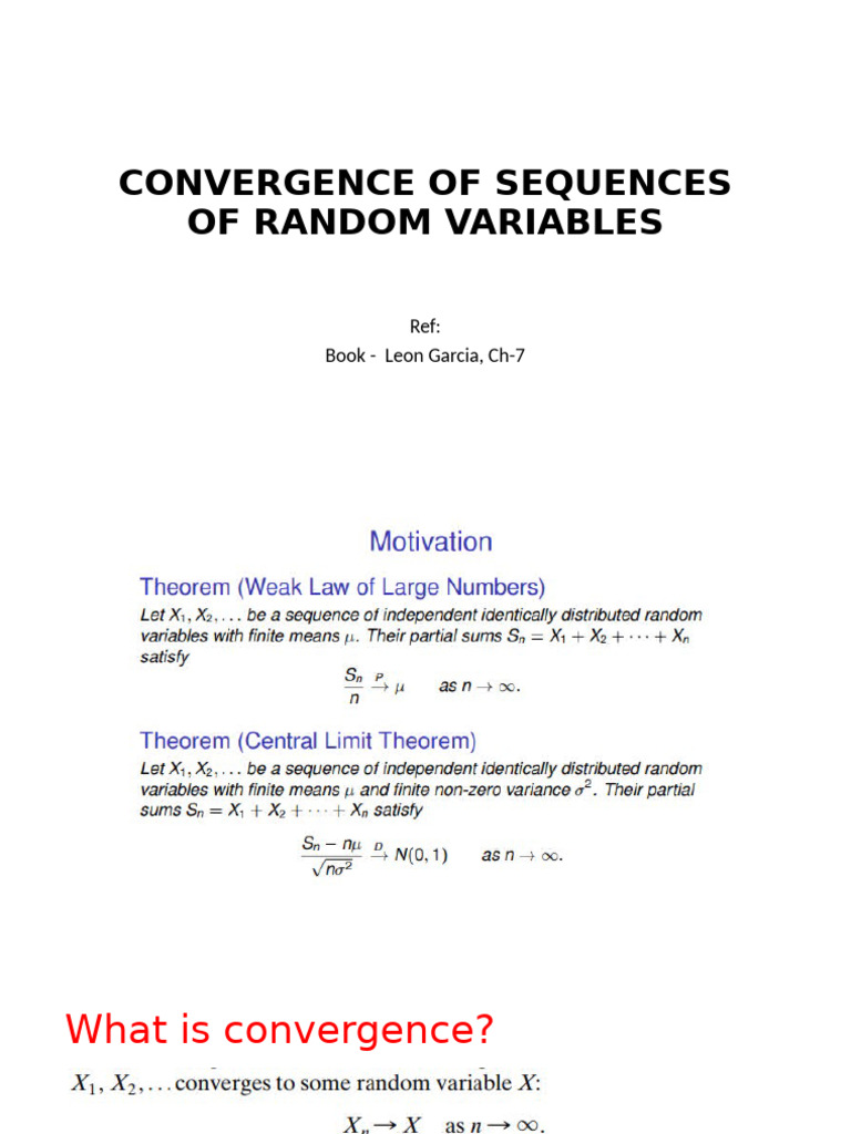 Convergence of Random Variable Sequences | PDF | Limit (Mathematics ...