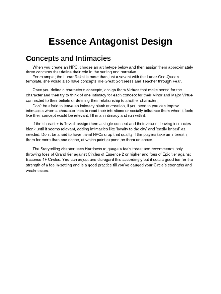 NPC Antagonist Design Guide | PDF