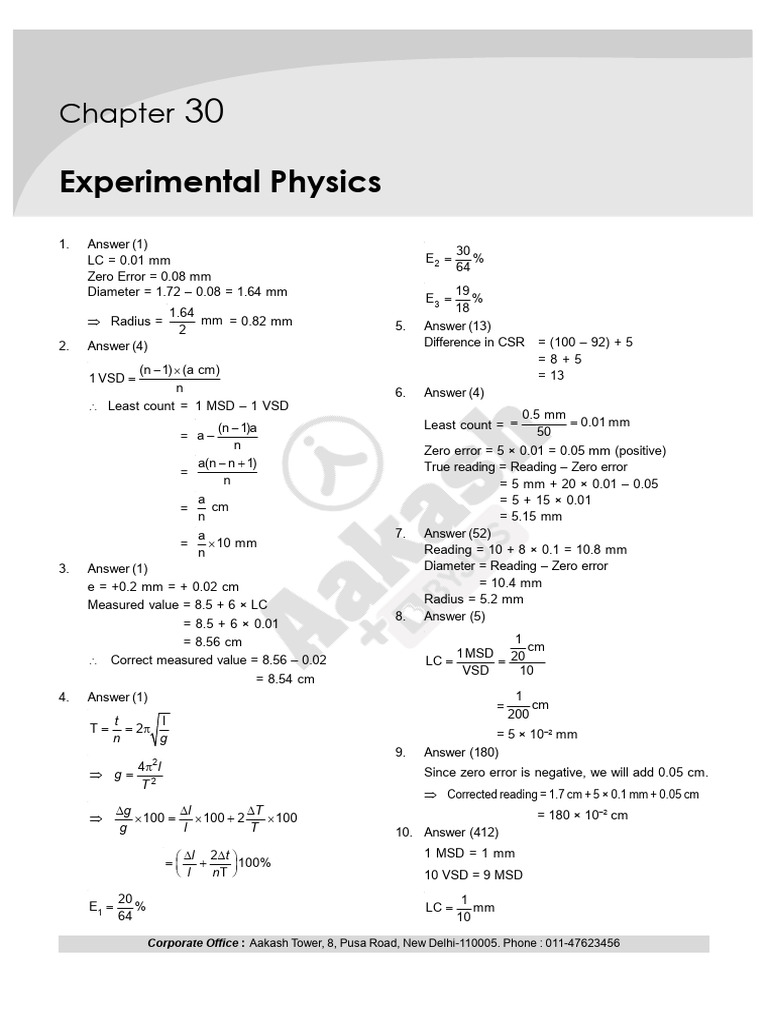 P_Sol_Ch-30_Experimental Physics | PDF