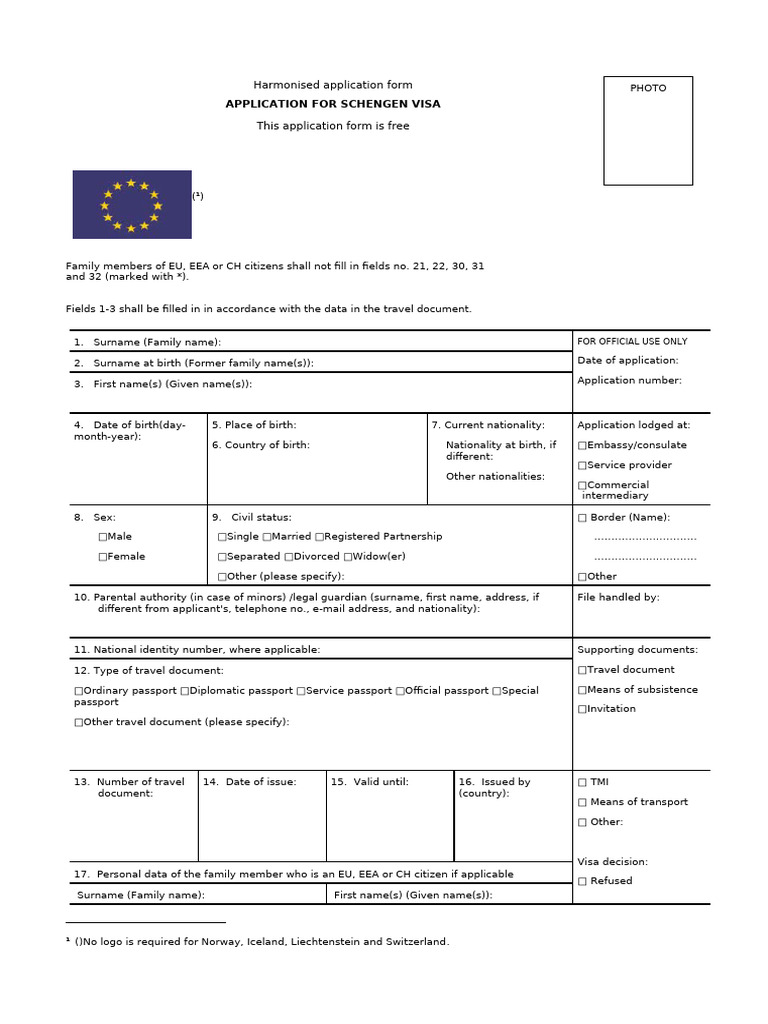 Schengen Visa Application Form Guide | PDF | Travel Visa | Passport