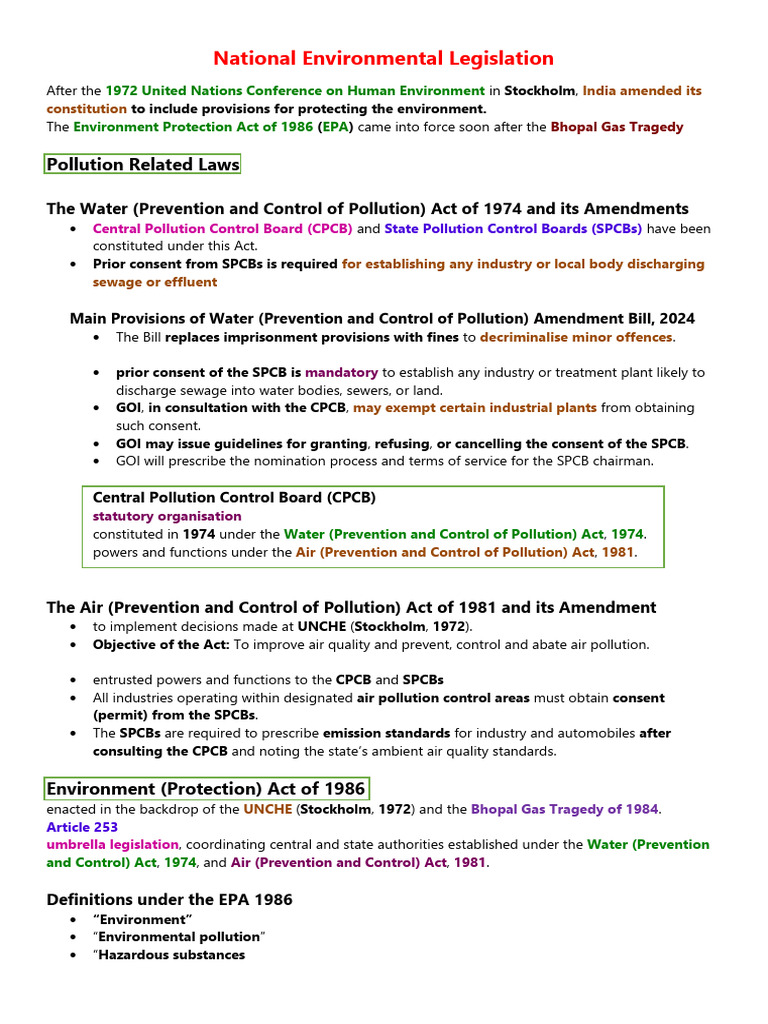 National Environmental Legislation | PDF | Environmental Impact ...