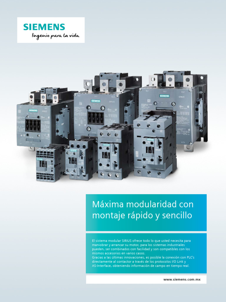 Sistema Modular SIRIUS: Contactores y Accesorios | PDF | Conector eléctrico | Relé