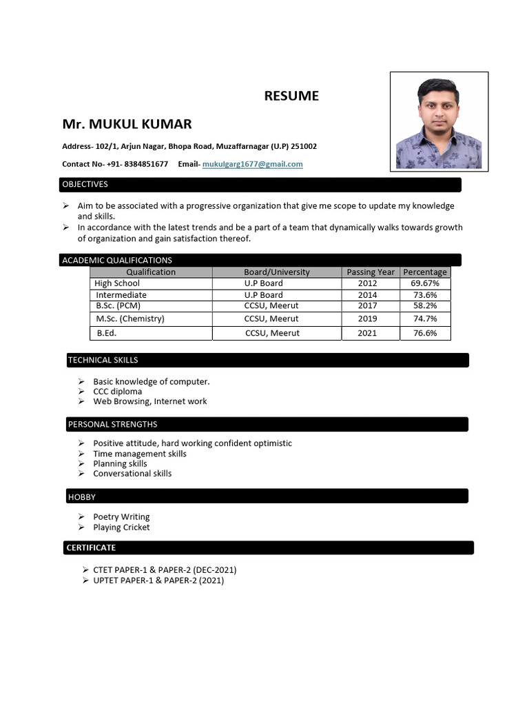 MUKUL RESUME | PDF