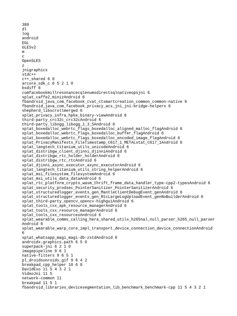 Android JNI Libraries and Components List | PDF