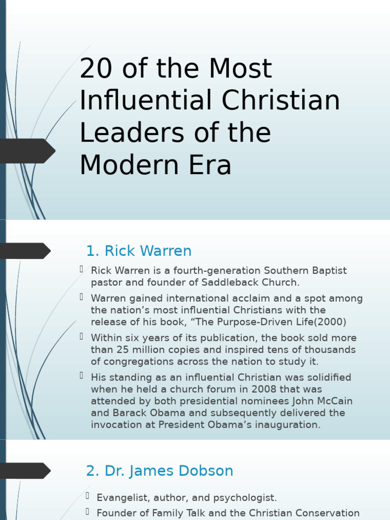 20 of The Most Influential Christian Leaders of | PDF | Billy Graham ...