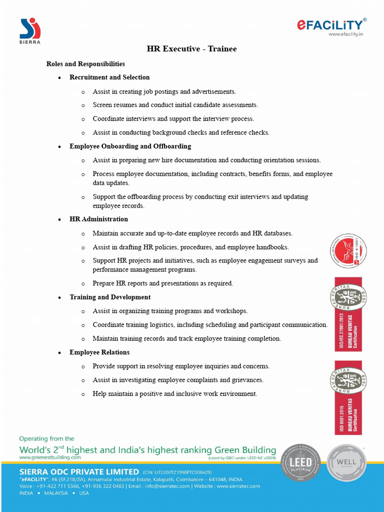 Job Description_Freshers_PSGCAS | PDF | Employment | Sales