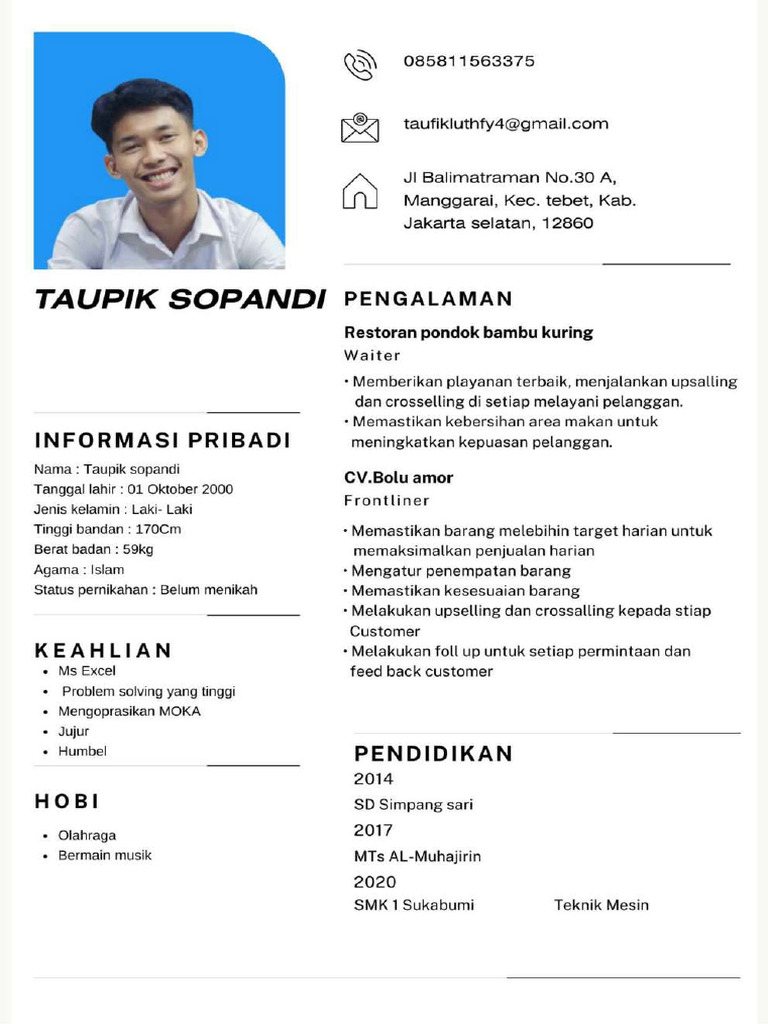CV - Lamaran Kerja - PDF Compressed | PDF