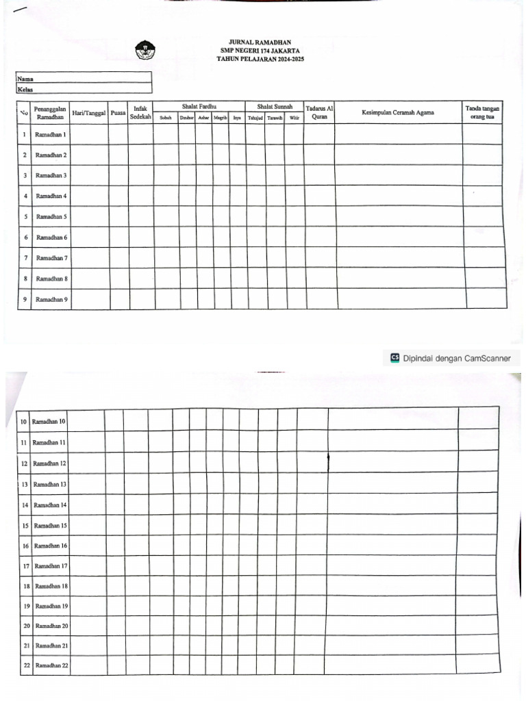 Jurnal Ramadhan 2425 | PDF